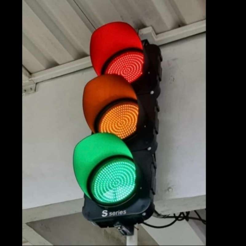 Jual Lampu Jalan Traffic Light Led 3 Mata Merah Kuning Hijau S Series ...