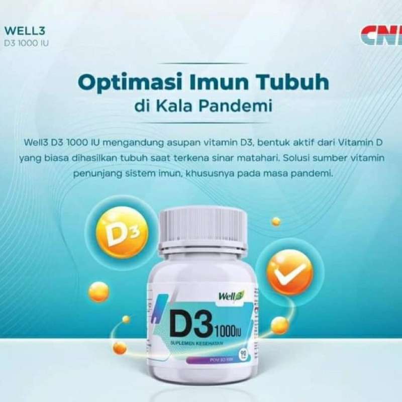 Promo Vitamin D3 1000 Iu Well3 Cni 90 Tablet Diskon 33% Di Seller Himama Store - Kali Abang ...