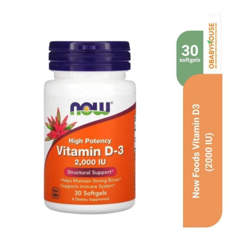 Promo Now Foods Vitamin D3 (2000 IU) 30 Softgels Diskon 33% di Seller Himama Store - Kali Abang ...