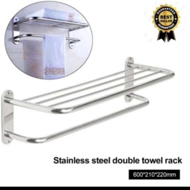 Promo rak handuk dinding stainles stel sus 304 /gantungan handuk kamar ...
