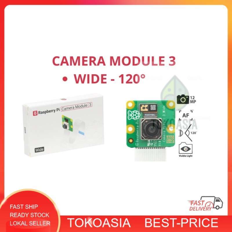 Jual Raspberry Pi Camera Module 3 (120°) Wide Sony IMX708 12 MP di ...