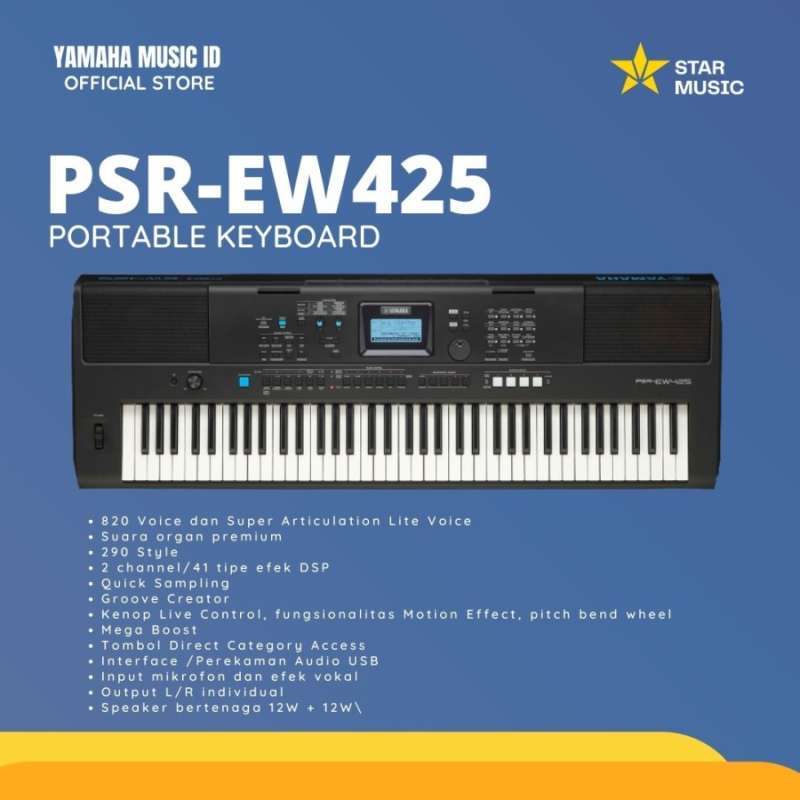 Jual Yamaha PSR EW 425 Portable Keyboard di Seller Star Music Official ...
