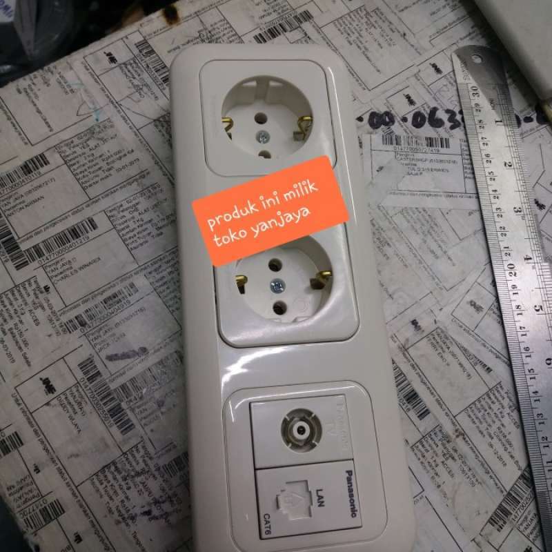 Promo stop kontak double + data cat6 + terminal tv Diskon 23% di Seller ...