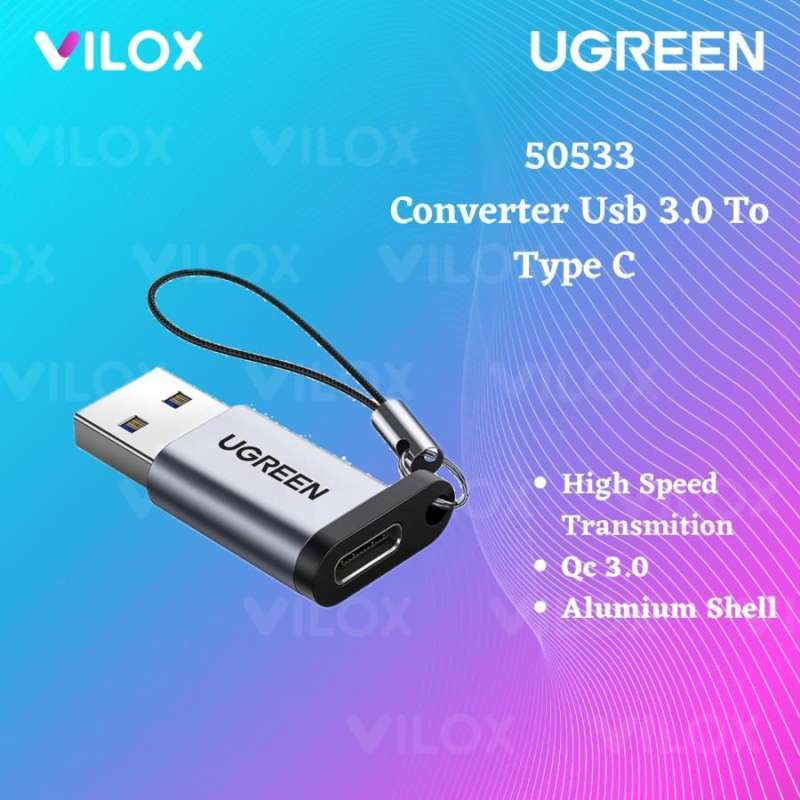 Jual ugreen adapter converter usb 3.0 male to usb type c female 50533 ...