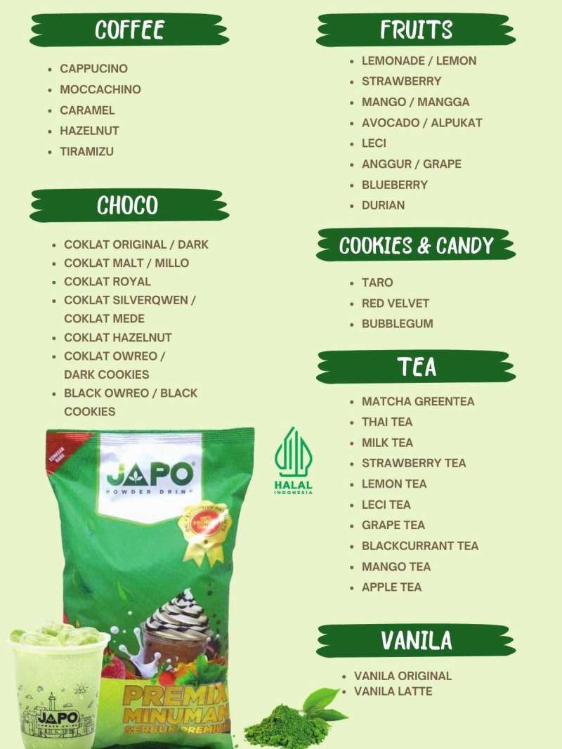Promo Kemasan 500 Gr Repack Japo Premium Powder Drink | Bubuk Minuman ...
