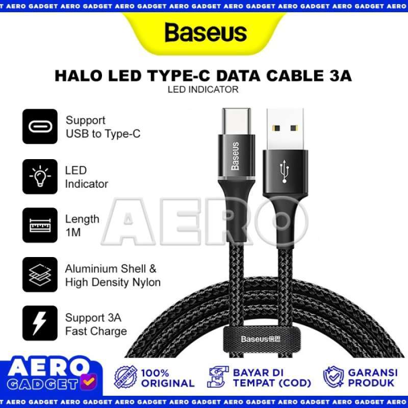 Promo BASEUS KABEL DATA LED HALO USB TYPE C FAST CHARGING CHARGER 2 ...