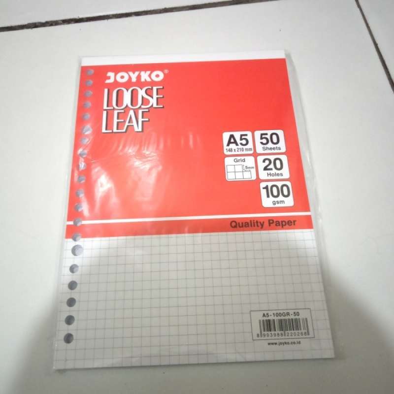 Jual Isi Binder/Loose Leaf Joyko A5 50 s Grid/Line/Dotted/Polos di ...