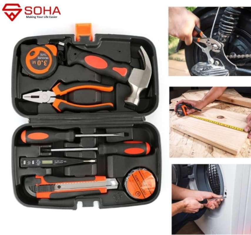 Promo ART-027 9IN1 TOOLKIT ALAT SET PERKAKAS 9 IN 1 TOOLSET TANG PALU ...