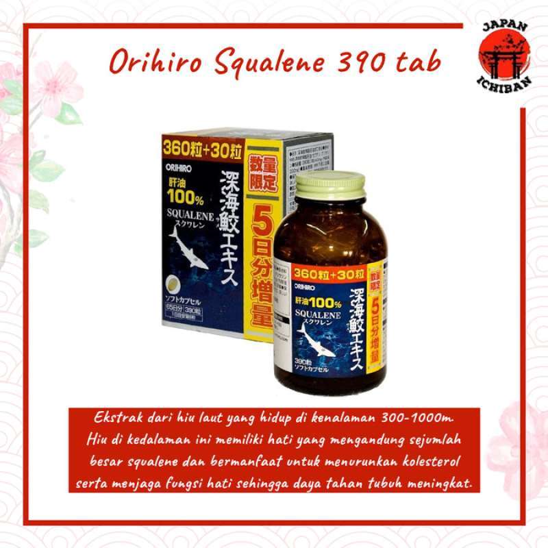 Promo ORIHIRO Squalene 360 tablet -Minyak Ikan Hiu Jepang Diskon 33% di ...