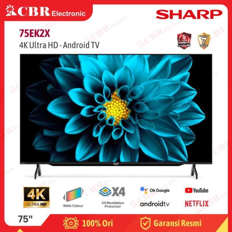 Jual TV SHARP 75 Inch LED 75EK2X (4K UHD-Android TV) di Seller CBR Elektronik Batam - Kampung ...