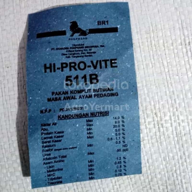 Promo ! VOER AYAM 511 VOER PAKAN AYAM HI PRO VITE 511 CHAROEN PAKET 10 ...
