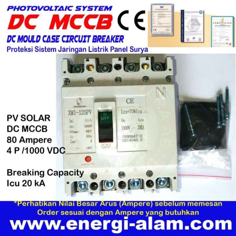 Promo Dc Mccb 80a / 4p 1000vdc - Mould Case Circuit Breaker Pv Panel ...