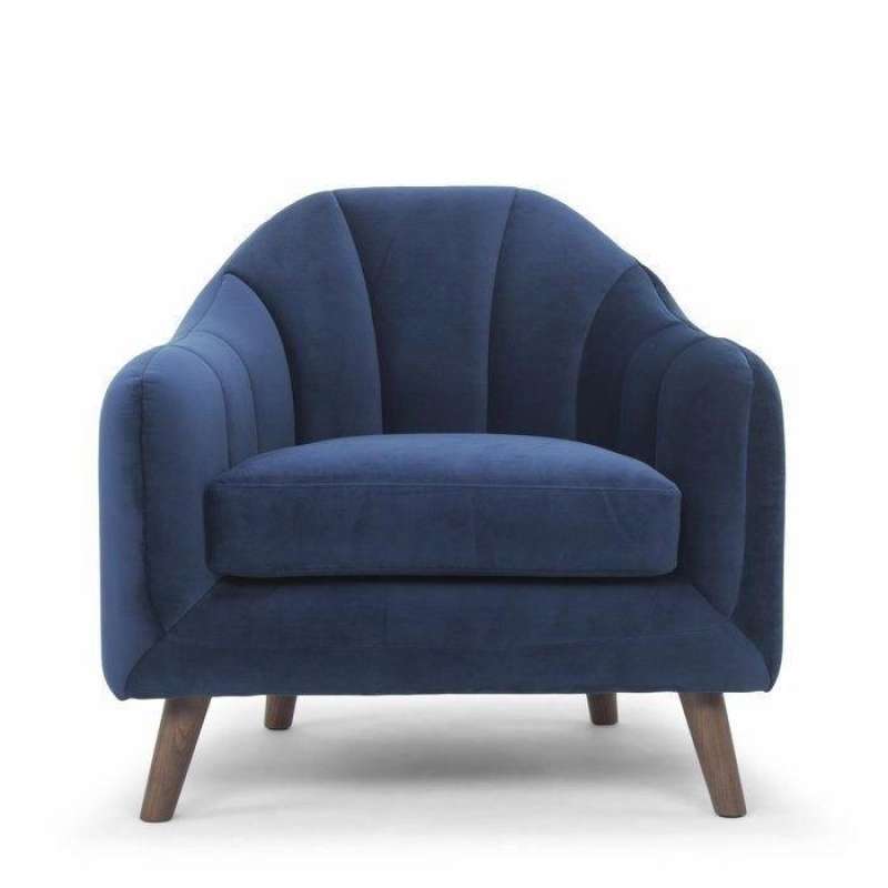 Jual Sofa Single Seat Oval Warna Biru Kain Bludru Di Seller Afvlindo ...
