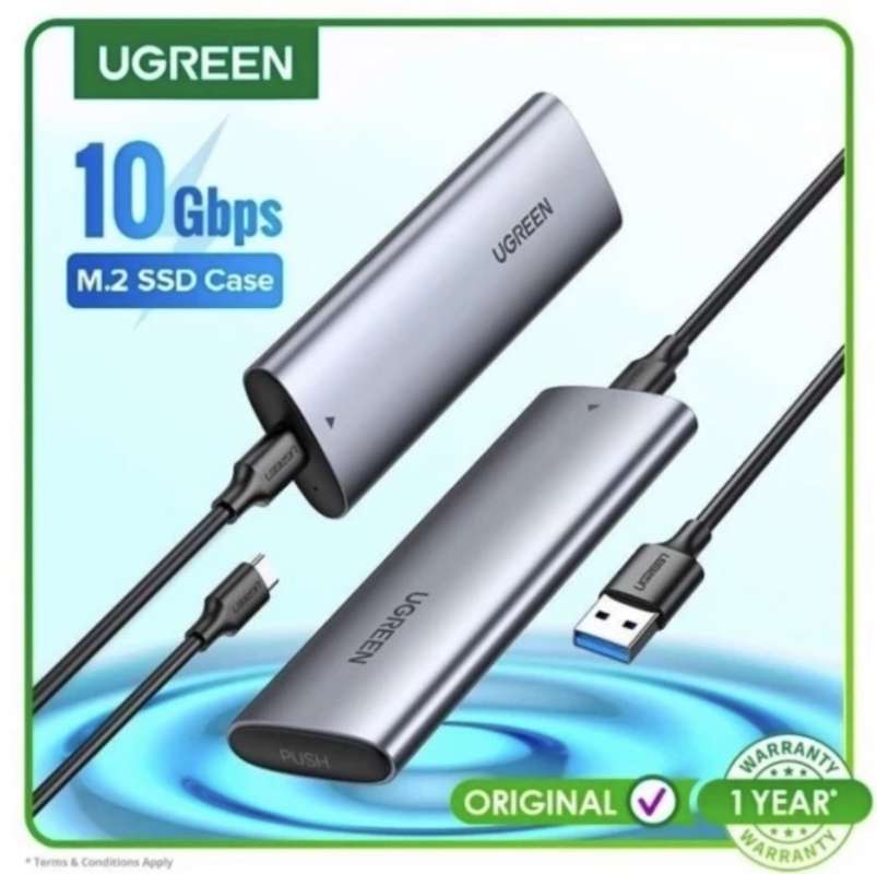 Jual Ugreen USB C to Enclosure SSD NVMe M.2 M-key 10G with C cable ...