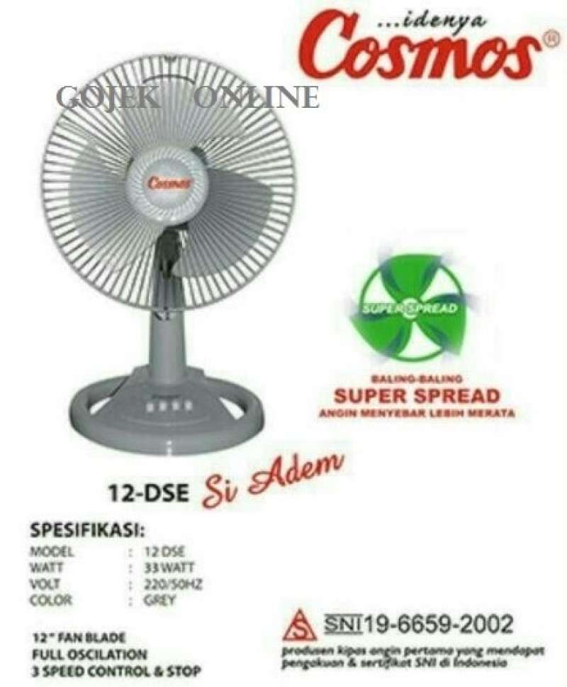 Promo Kipas Angin Meja/ Desk Fan Cosmos 12 Dar ==Geleng Kiri-Kanan ...