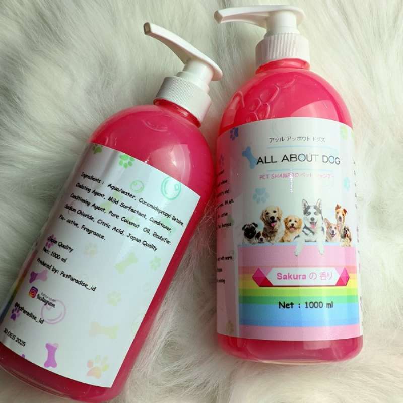 Promo Shampoo All About Dog Sakura 1 Liter / Shampoo Anjing Sakura 1 ...