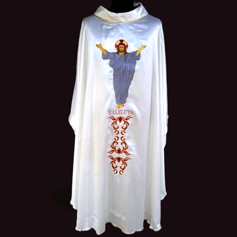 Jual Kasula Paskah/kasula Romo Imam Katolik/bordir Yesus Bangkit Di ...