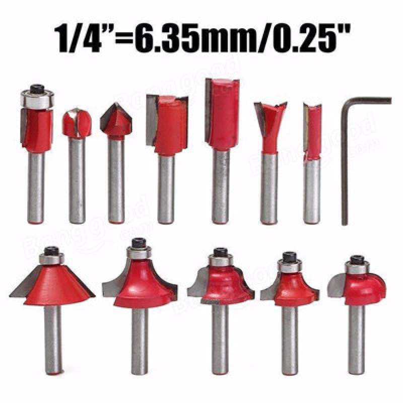 Promo Mata Profil Router Bit Bits Trimmer Set 12pcs 1/4 Kotak Box Sets ...