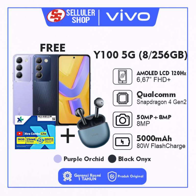 Jual Vivo Y100 5G Smartphone [8GB/256GB]+ FREE TWS EXCELUSIVE VIVO ...