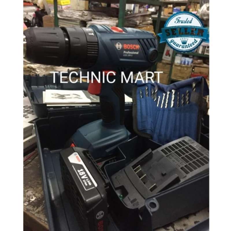 Promo Bosch GSB 180 LI 18V Cordless Impact Drill/ Bor Tembok Baterai ...