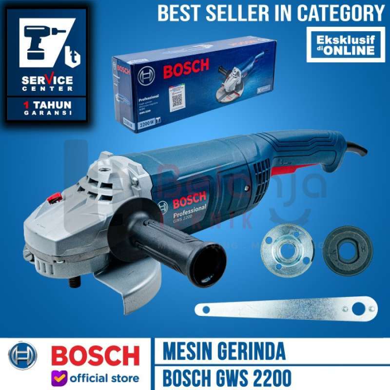 Promo Bosch Mesin Gerinda Tangan GWS 2200-180 2200 Watt 7 Inch Angle ...