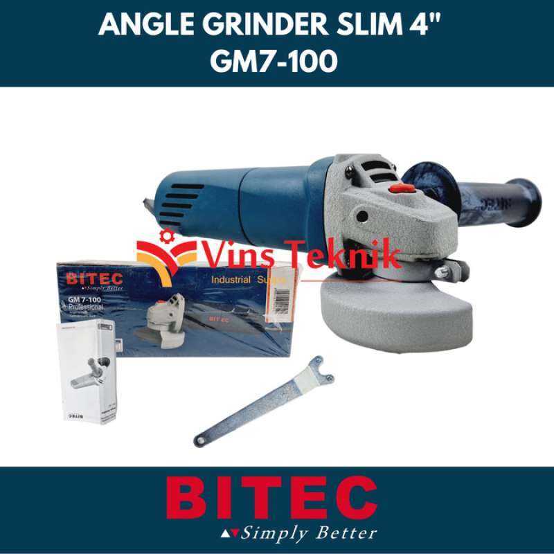 Promo Mesin Gerinda Tangan 4 Slim Angle Grinder Gm 7-100 Bitec Gm7-100 ...