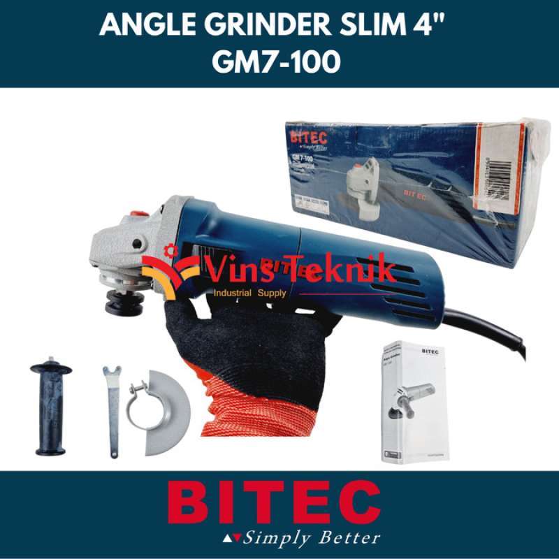 Promo Mesin Gerinda Tangan 4 Slim Angle Grinder Gm 7-100 Bitec Gm7-100 ...