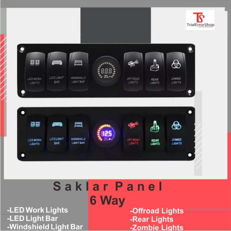 Promo SWITCH PANEL 6 WAY ARB SAKLAR OFFROAD MODEL PESAWAT 6 GANG Diskon ...