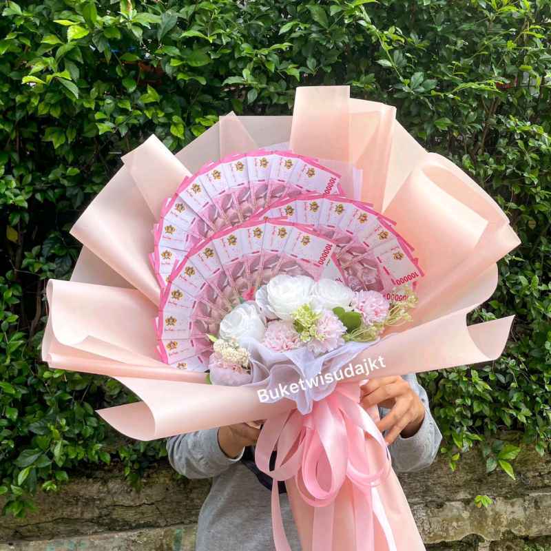 Jual buket peacock money buket uang bentuk kipas di Seller ...