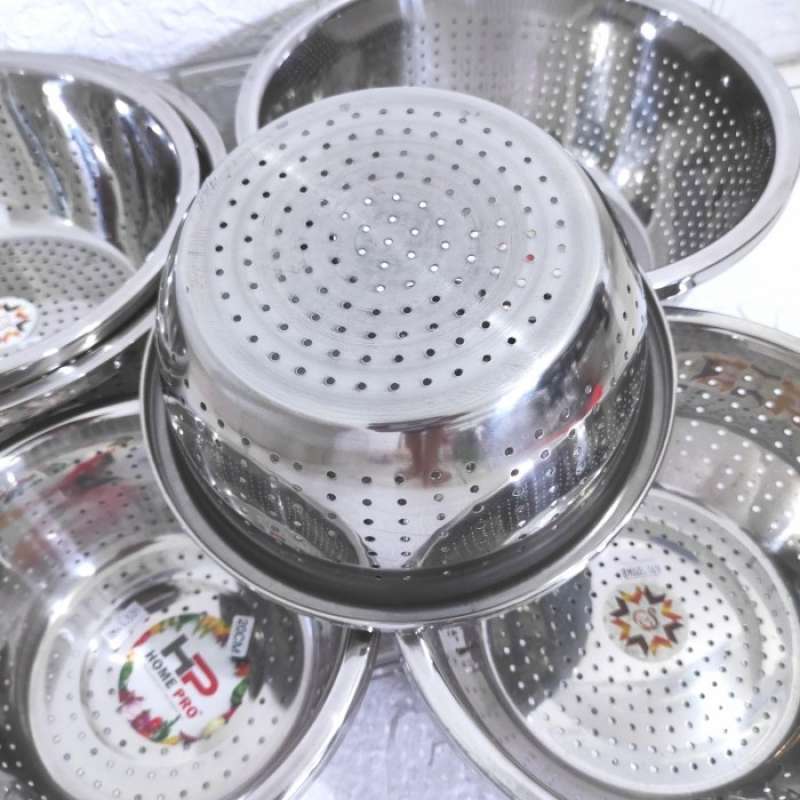 Promo Baskom Bolong Lubang Bakul Stainless Saringan Baskom Tirisan ...