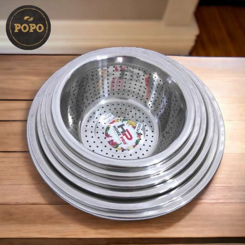 Promo Baskom Bolong Lubang Bakul Stainless Saringan Baskom Tirisan ...
