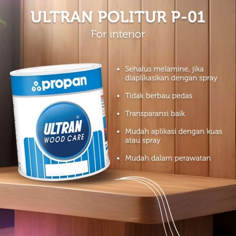 Promo P01 P-01 Clear Gloss Propan Ultran Politur Cat Kayu Diskon 23% di ...