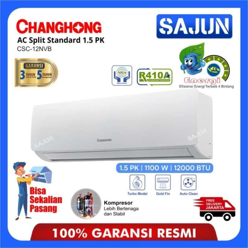 Promo Changhong AC Split 1.5 PK CSC-12NVB4 Air Conditioner Gold Fin R32 ...