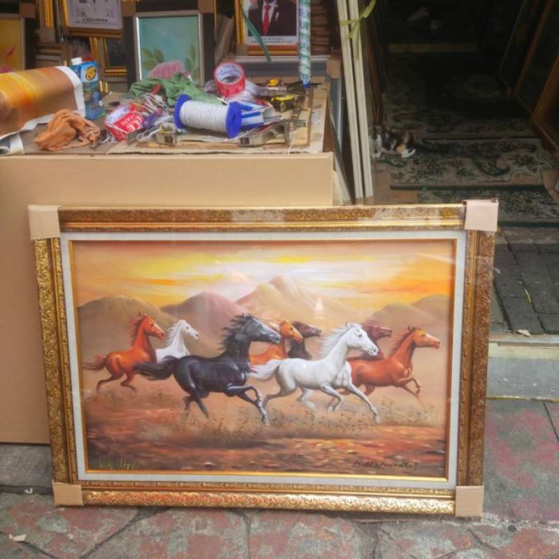 Promo Promo Bingkai Lukisan Kuda 8 Ekor Uk 73X103Cm(Khusus Luar Dki ...