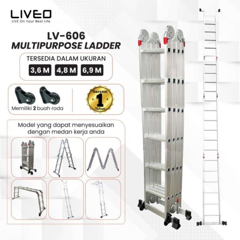 Promo Tangga Aluminium Multifungsi 6,8 Meter Merk Denko Bukan Dalton 6 ...