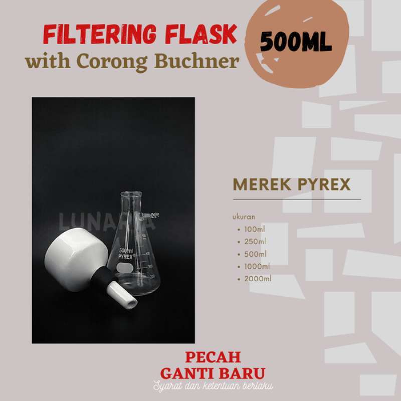 Promo Filtering Flask 500ml dengan Corong Buchner Diskon 38% di Seller ... Promo Filtering Flask 500ml dengan Corong Buchner Diskon 38% di Seller ...