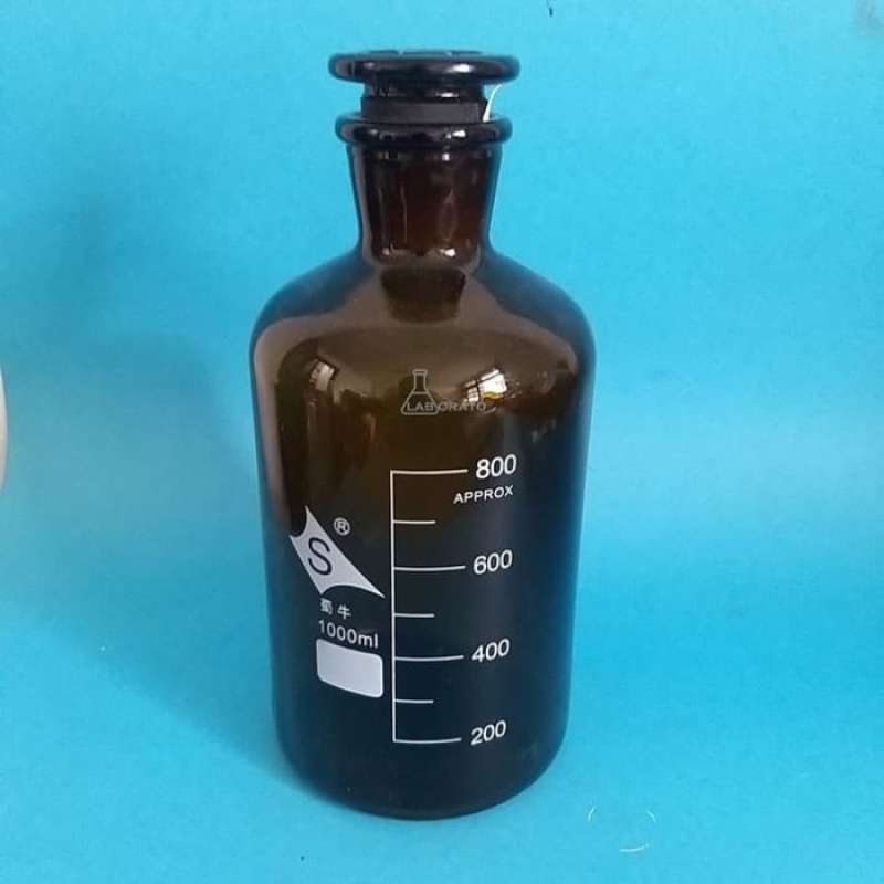 Promo BOTOL REAGEN 1000ml COKLAT MULUT KECIL REAGENT BOTTLE BROWN 1000 ...