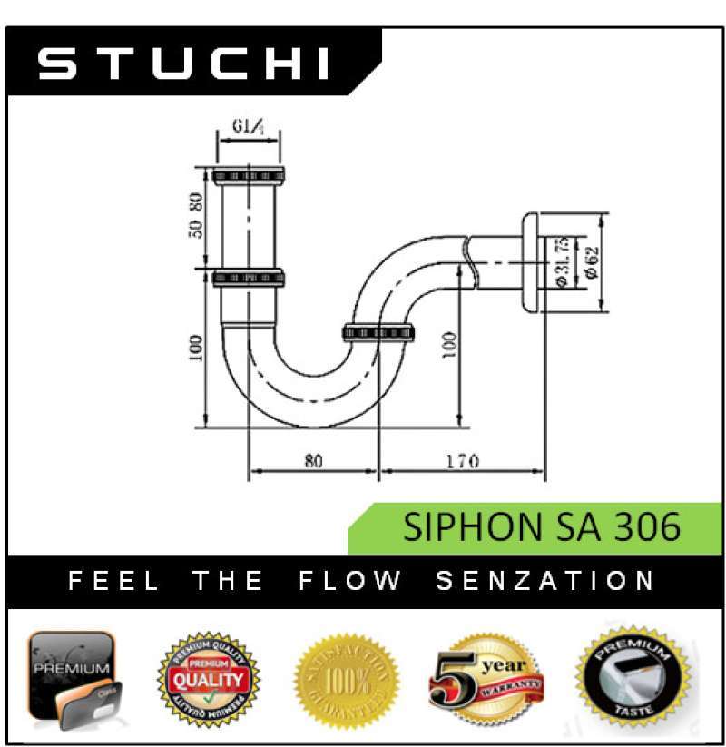 Promo Terbaik Siphon Leher Angsa Sifon P Trap Wastafel Stainless Stuchi ...