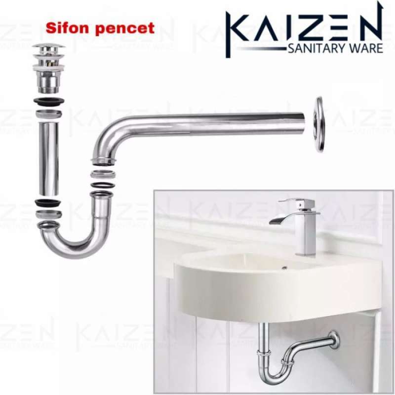 Promo New Sifon Pembuangan Wastafel Stainless Tebal Model Pencet Pup ...