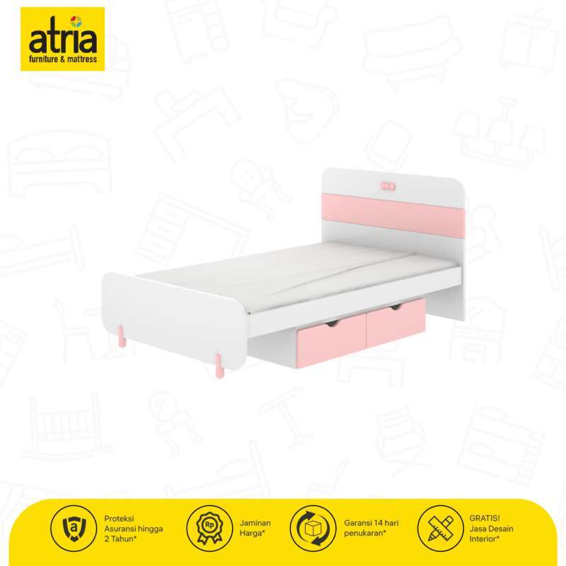 Promo Atria Set Tempat Tidur Anak Kazumi Ax-kb46 Pink/white Diskon 27% ...