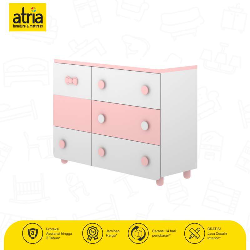 Promo Atria Set Tempat Tidur Anak Kazumi Ax-kb46 Pink/white Diskon 27% ...