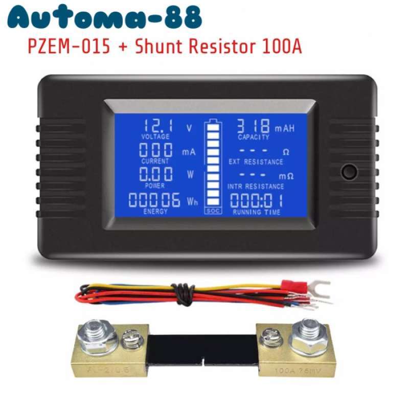 Promo PEACEFAIR PZEM-015 DC 10V-200V KWH VOLT AMPERE METER AMMETER ...