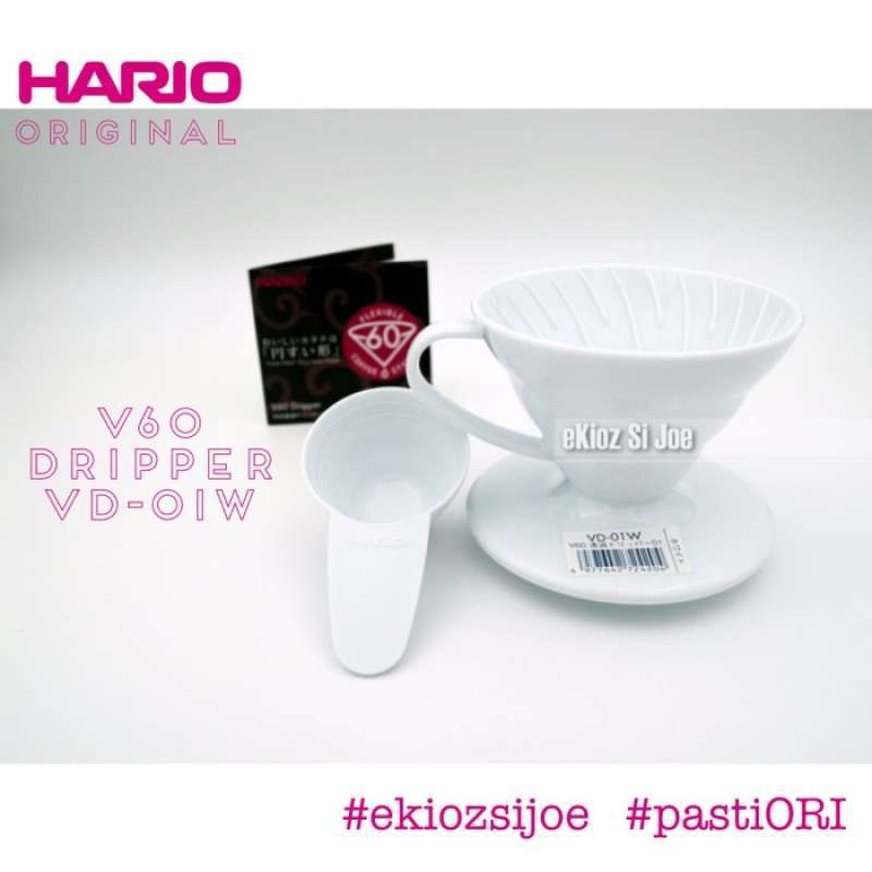Promo HARIO V60 PLASTIC DRIPPER VD-01W - WHITE Diskon 33% di Seller Azzana Storee - Meruya ...