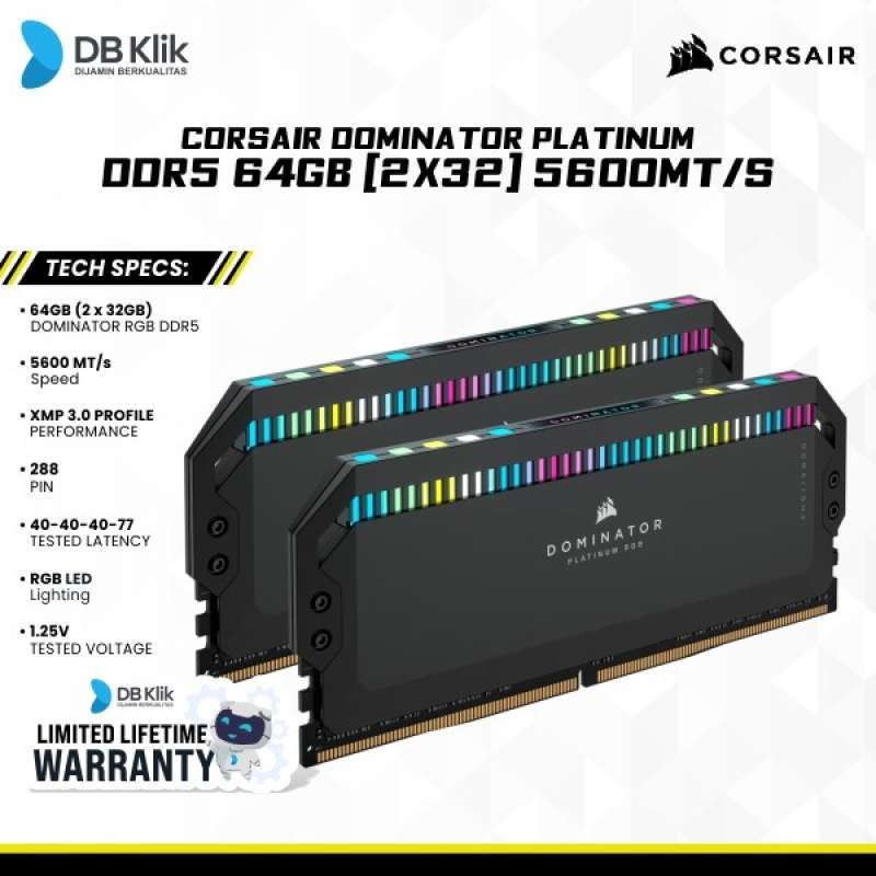 Jual Ram Corsair Dominator Platinum DDR5 64GB 2x32 5600 ...