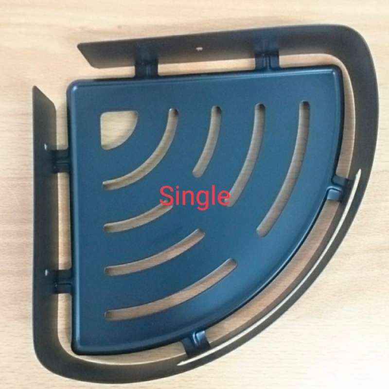Jual RAK SABUN KAMAR MANDI 2 SUSUN SUDUT TINGKAT STAINLESS HITAM BLACK ...