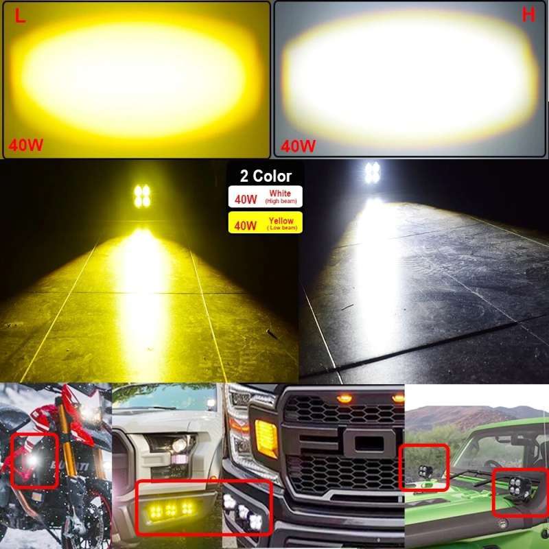 Promo Lampu Sorot Tembak LED Bar CWL CREE 4 Titik Mata 40 Watt Mobil ...