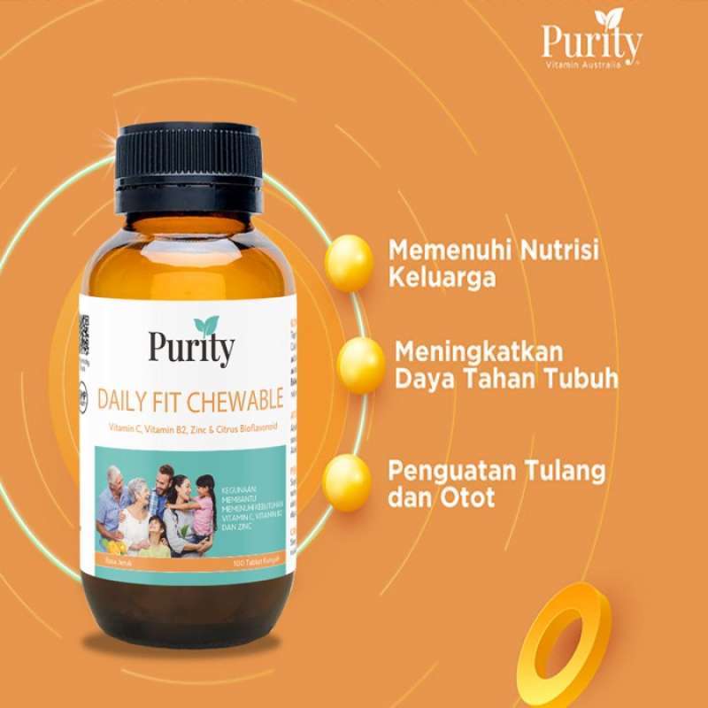Promo Purity Daily Fit Chewable Isi 100 Tablet - Vitamin Daya Tahan ...