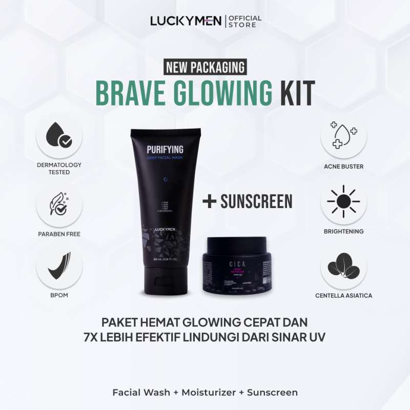 Promo [UPGRADE FORMULA] [BRAVE GLOWING KIT] Bersihkan Kotoran dan Bikin ...