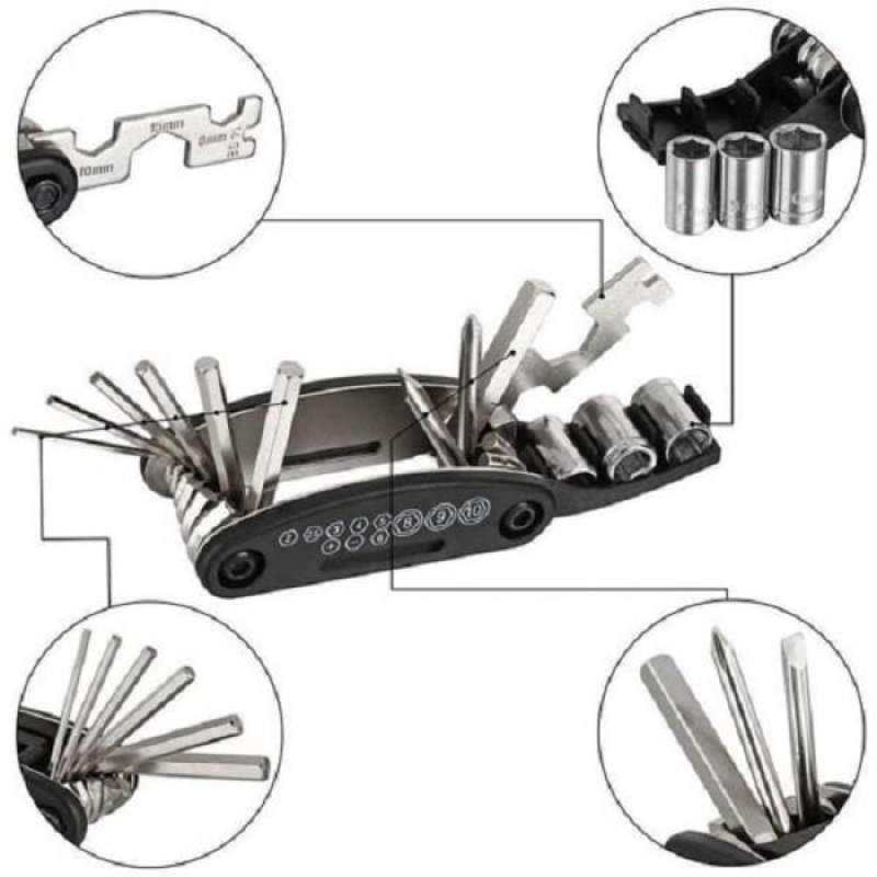 Jual Kunci Alat Multi Tool Sepeda 16 in 1 set mini kit portable lipat L di Seller MyUniverse ...