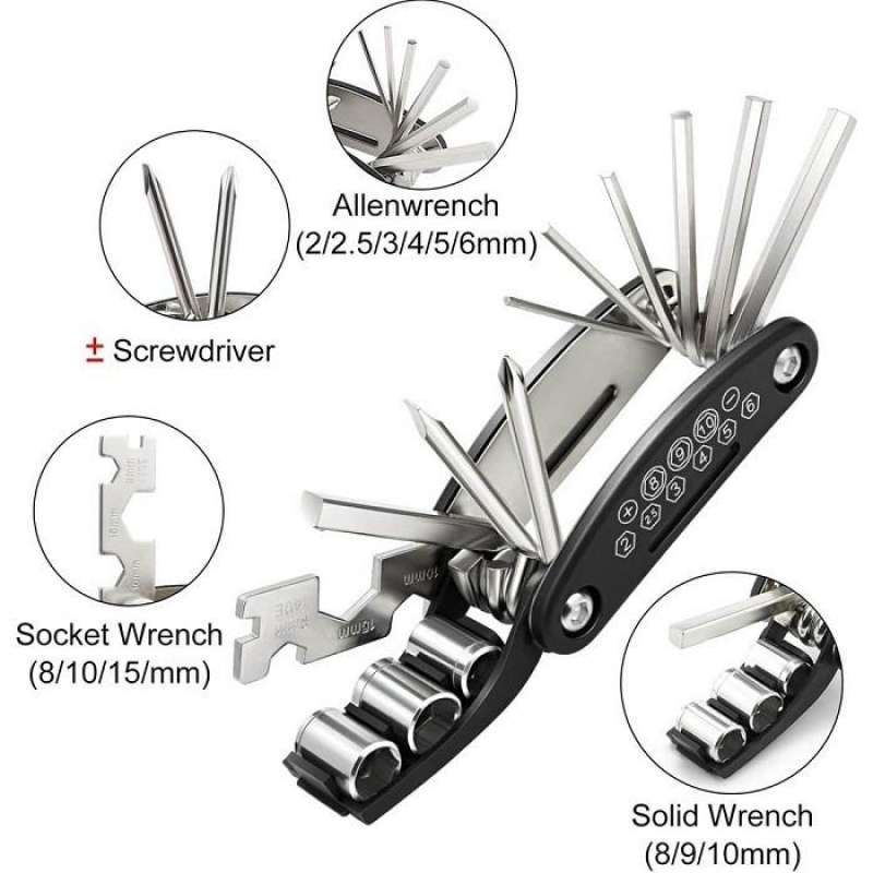 Jual Kunci Alat Multi Tool Sepeda 16 in 1 set mini kit portable lipat L di Seller MyUniverse ...